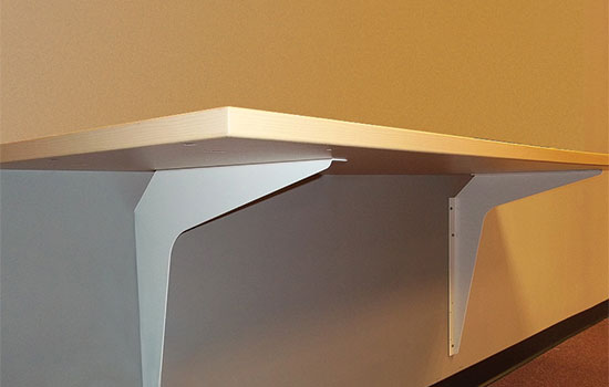 WSB812WHI - 8" x 12" White Work Station Bracket – Commercial Sourcing