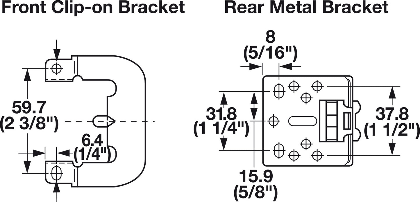 Face Frame Bracket, for Accuride 3832DO, 3832TR, 3832HDTR Side Mounted ...