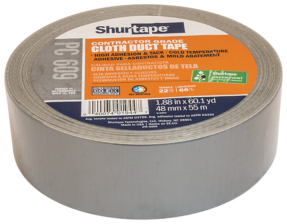 Cloth Duct Tape, PC 609®, Contractor Grade – Commercial Sourcing